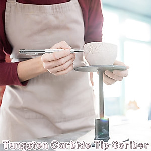 2Pcs Tungsten Carbide Tip Scriber With 12 Replacement Marking Tip, Aluminium Magnet Carbide Scribe Tool Etching Pen With Clip, Metal Engraving Pen for Glass / Ceramics / Hardened Steel / Metal Sheet