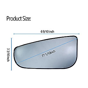 68067731AA Driver Left Side Mirror Glass Tow Lower Glass Compatible with 2010-2020 Dodge Ram 1500 2500 3500 4500 5500 Left Side Tow Mirror Glass With Rear Holder
