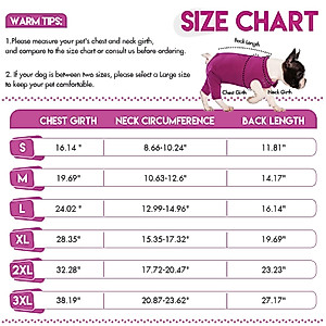 IDOMIK Dog Recovery Suit,Thigh Wound Protective Sleeve for Dogs,Anti Licking Dog Rear Leg Sleeve,Male Female Dog Surgical Clothes,Dog Surgical Suit with Pants Cover,Cone Collar Alternative,Purple,2XL