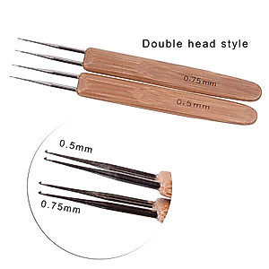 3pcs/set Dreadlock Crochet Hook for Hair Dreadlock Needle Tool for Braid Craft Dread locks Crochet Needles 0.5mm (1 Hook 2 Hooks 3 Hooks)
