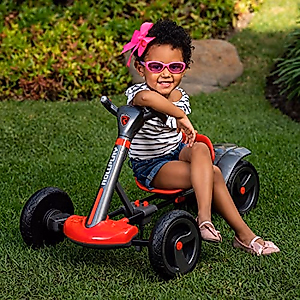 Rollplay Flex Kart 6V Electric Go Kart for Children Aged 2-5 Featuring Space-Saving Folding Function, Easy Push Start Button, and a Top Speed of 2 MPH, Green