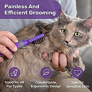Dog Mat Remover by Hertzko – Grooming Comb, Brush for Dogs, Cats, Small Animals - Dematting Tool, Dog Brush for Tangles & Knots for Long Haired Dogs, Short Haired Dogs, and Rabbit Bedding (Small)