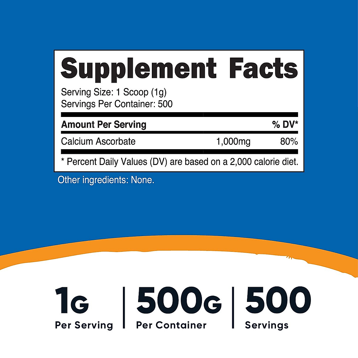 Nutricost Calcium Ascorbate Powder (Vitamin C and Calcium Complex), 500 Grams - Non-GMO and Gluten Free