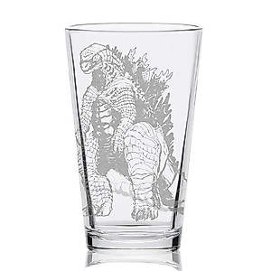 GOD ZILLA Engraved Pint Glass | Iconic Monster Designs | Classic Film & TV | Perfect Collectible for Epic Movie Fans
