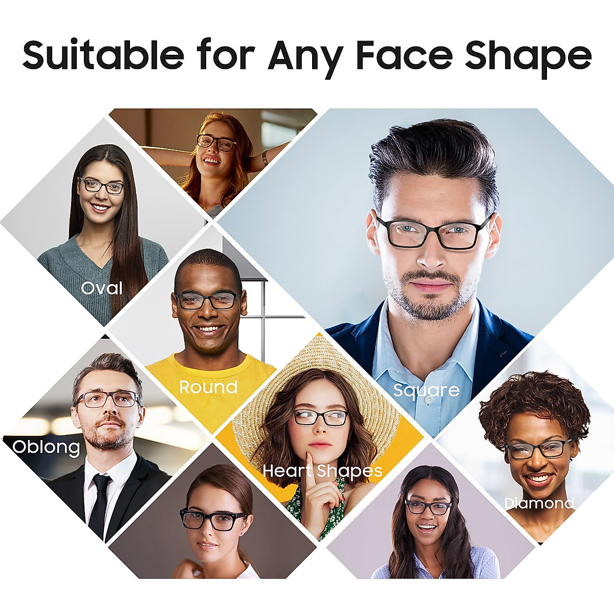 Blackview Blue Light Glasses for Women, Blue Light Glasses Men, Clear Lens Glasses, Computer Glasses, Gaming Glasses, Anti Eyestrain, Blocking TV/Phone/Computer/Blue Light Eyeglasses