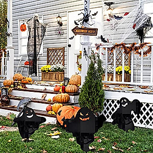 Pomobie Halloween Decor Ghost Garden Stakes Yard Art Decorative Yard Sign Outdoor Statues Outdoor Decorations Yard Yard Signs Halloween Stakes Props Scary Holiday Home Lawn Party Supplies (A01)