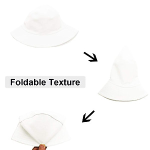 Wheebo 12 Pieces Bucket Hats for Women Summer Beach Fishmen Hat for Lady Adult Unisex Cotton Cap(White)