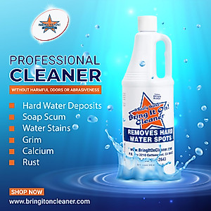 Bring It On Cleaner Hard Water Spot Remover 5 Gallon Pail | Industrial, Commercial, Janitorial | Shower Door Cleaner | Glass, Tile, Fiber Glass