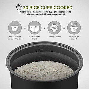 AROMA Housewares 20-Cup (Cooked) / 5Qt. Digital Rice & Grain Multicooker (ARC-5200SG), Gray
