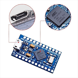 ARCELI Pro Micro Atmega32U4 5V 16MHz Bootloadered IDE Micro USB Pro Micro Development Board Microcontroller Compatible to Pro Micro Serial Connection with Pin Header