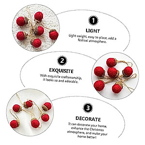 Artibetter 12pcs Felt Pine Cones Red Accessories Christmas Decor Dining Room Table Decor Winter Centerpieces for Table Christmas Pine Cone Ornaments Wool Felt Ball Ornaments Red DIY Pendant