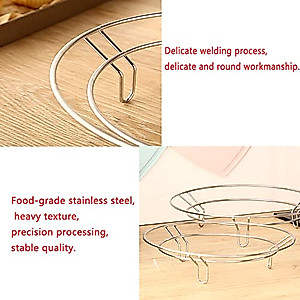 UtySty 2 Pack Wok Pan Holder Hot Stir-Fry Pans Wire Rack Steamer Dish Base Serving Stand Round Bottom Pot Trivet Bracket Stainless Steel Heat Resistant for Kitchen Table Countertops Cooling