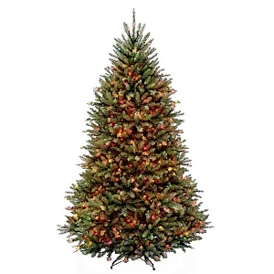 National Tree Company Pre-Lit Artificial Full Christmas Tree, Green, Dunhill Fir, Dual Color LED Lights, Includes PowerConnect and Stand, 6.5 Feet
