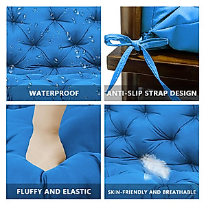 5" Thick Waterproof Porch Swing Cushion 60 x 40 in 3 Seater Replacement Outdoor Swing Cushions with Back Support Patio Swing Cushion for Outdoor Bench Furniture