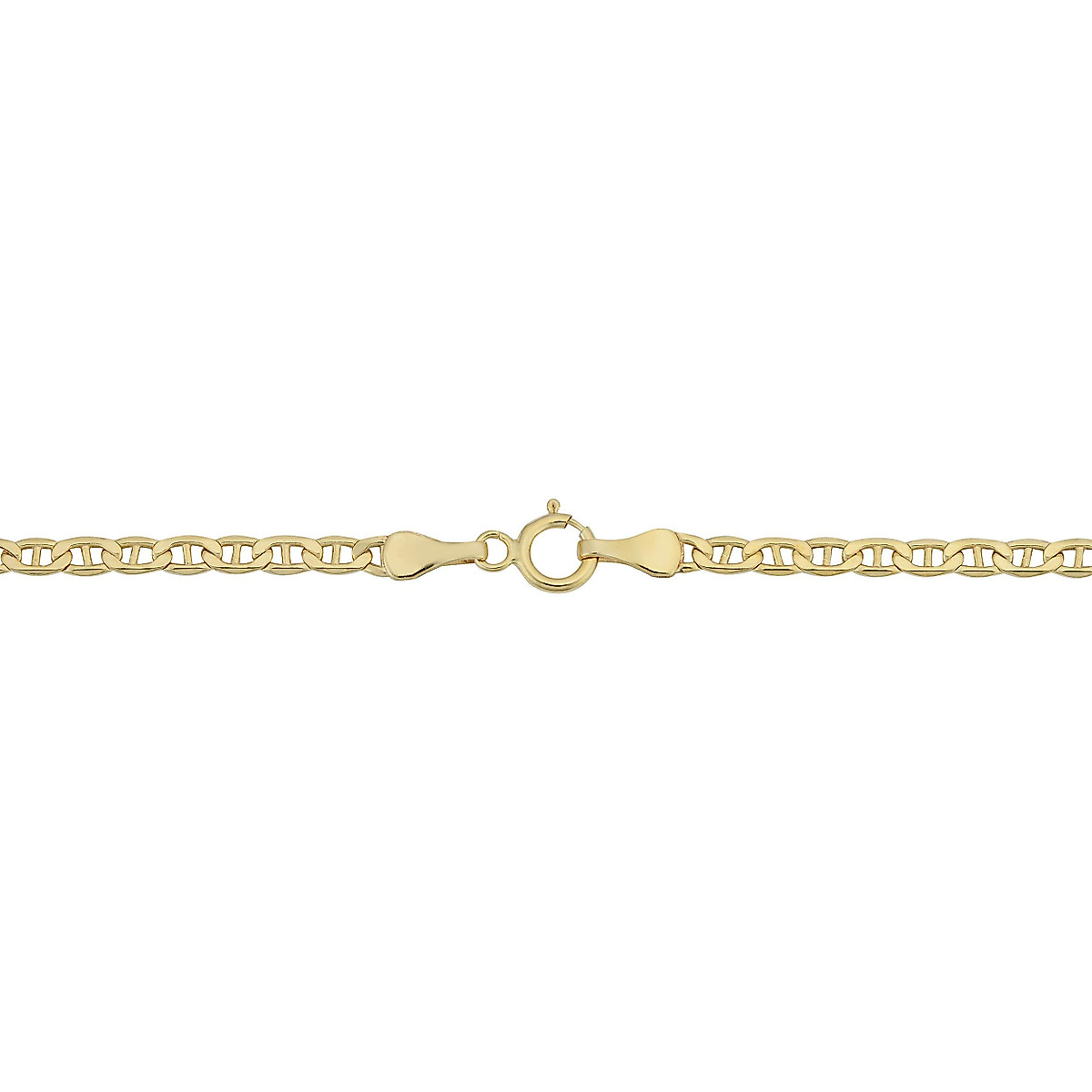Kooljewelry 10k Yellow Gold Mariner Link Chain Necklace (2.3 mm, 18 inch)