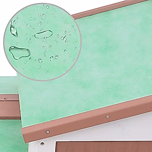 vidaXL Outdoor Large Rabbit Hutch Brown and White 57.1"x17.7"x33.5" Wood