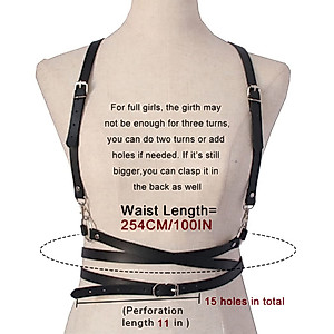 BODIY Gothic Punk Body Chains PU Leather Fashion Black Waist Straps Belt Womens Loop Belts Fashion Halloween Club Adjustable Costume Belt