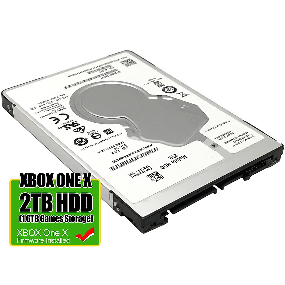 MaxDigitalData Gaming HDD 2TB 128MB Cache SATA 6Gbps 2.5inch Internal Hard Drive (Pre-Formatted for Xbox One X & Firmware Installed)