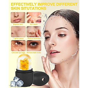 USINMIN Ice Roller for Face & Eye, Beauty Facial Ice Holder Mold Face Puffiness Relief Massage Skin Care Tools for Brighten Lubricate Shrink Pores Remove Fine Lines