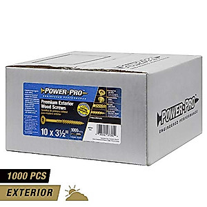Power Pro Premium Exterior Wood Screws (#10 x 3-1/2") - 1000pc
