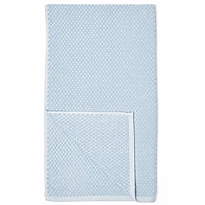 Amazon Basics Odor Resistant Textured Bath Towel Set - 6-Pieces,Cotton Light Blue