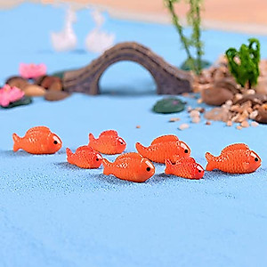 MAOMIA 20 Pcs Miniature Fish Figurines Resin Fish Tank Decoration Fairy Garden Mini Goldfish Micro Landscape Decor Ornament