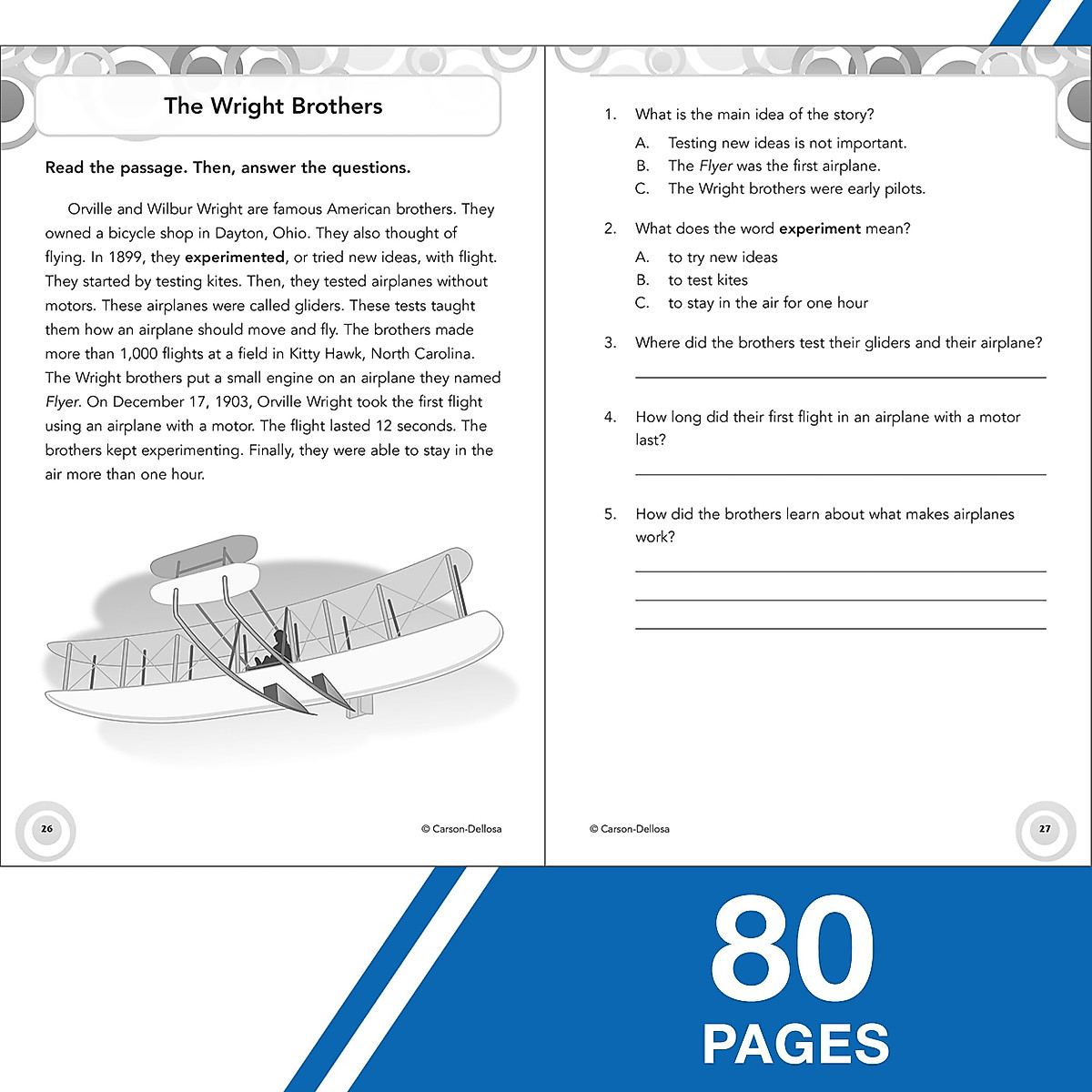 Carson Dellosa | Skill Builders Reading Comprehension Workbook | 3rd Grade, 80pgs