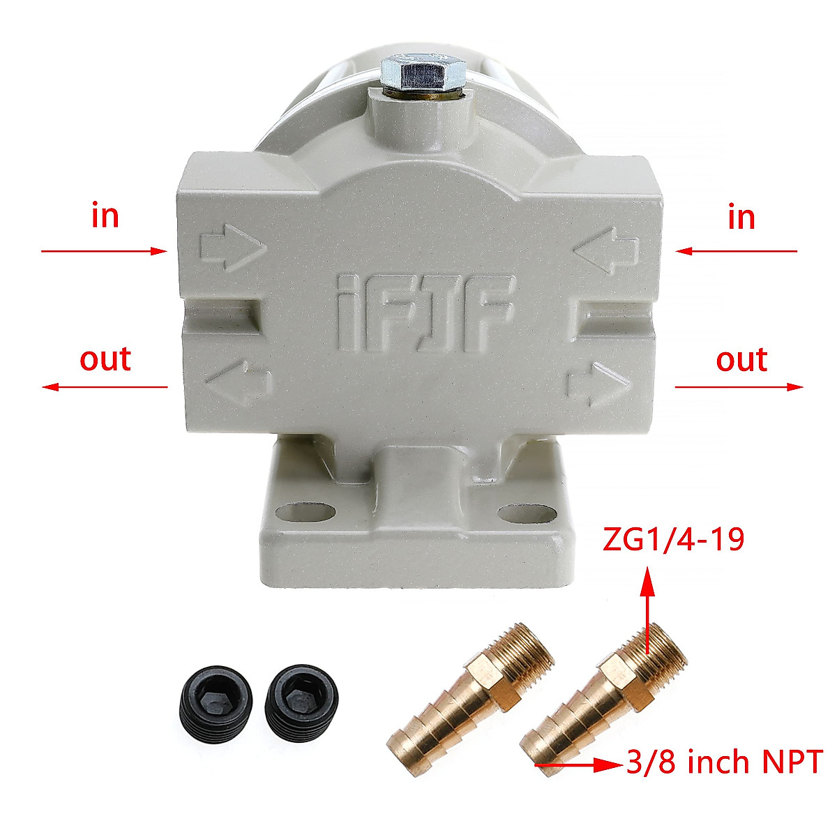 iFJF R12H (R12T Upgrade) Fuel Water Separator Marine Complete Combo - Replaces S3240 120AT NPT ZG1/4-19 Automotive Replacement Spin-on Filter Includes 2 Fittings 2 Plugs