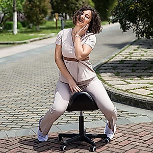 Master Massage Ergonomic Swivel Saddle Stool, Posture Chair with a Durable Pneumatic Hydraulic Lift,Perfect for Professionals and for at Home use (Coffee)