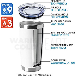 WARM HEART COLD Sorry for Having Great Tits and Correct Opinions On Everything Tumbler Travel Cups, Sensitive Reactive Stainless Steel 20oz Tumbler with Lid (Black 01)