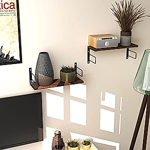 Eifiwot Floating Shelves Wall Mounted Set of 2, Wall Shelf Storage for Office, Bathroom, Living Room, Bedroom, Kitchen, Dark Carbonized Black Shelves for Wall Decor