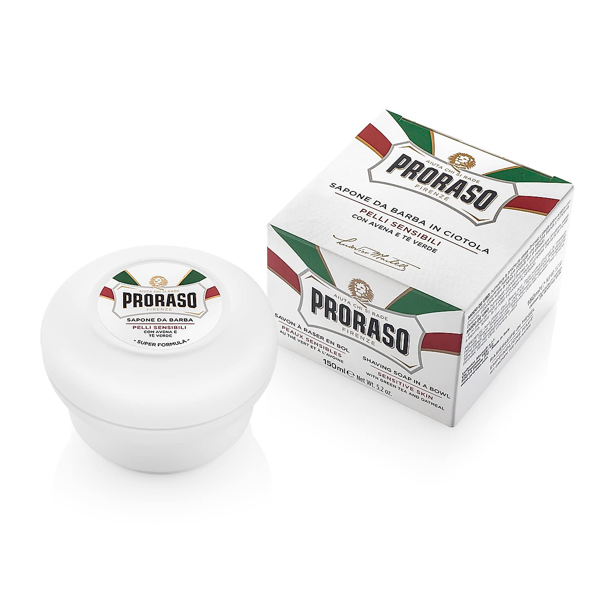 Proraso Shaving Soap in a Bowl, Sensitive Skin, 5.2 Oz