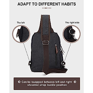 sling bag,canvas messenger bag for men,crossbody bag for women,Black