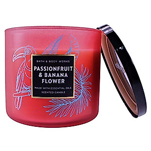White Barn Bath and Body Works Passionfruit and Banana Flower 3 Wick Scented Candle 14.5 Ounce