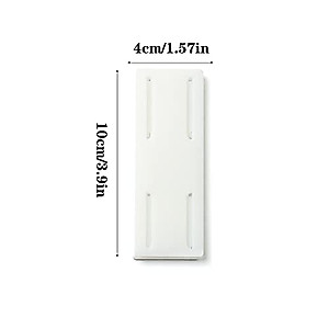 4 Pcs Adhesive Punch-Free Socket Holder, Self-Adhesive Desktop Socket Fixer, Desktop Mountable Plug-in Socket Fixer Bracket Stand for Kitchen Home Office (White)
