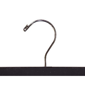NAHANCO 2214RCCH 14” Wooden Skirt Slack Hangers with Chrome Hardware Black (Pack of 100)
