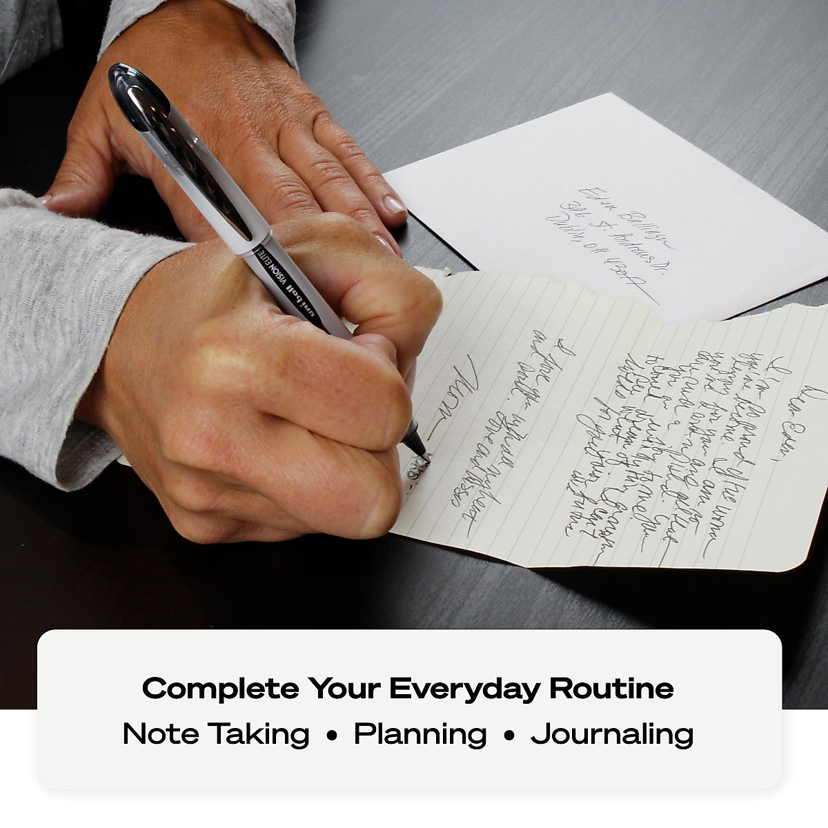 uni-ball Vision Elite BLX Infusion Rollerball Pens Bold Point, 0.8mm, Blue/Black, 12 Pack