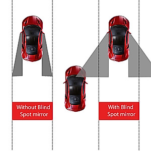 LivTee Blind Spot Mirror, 2" Round HD Glass Frameless Convex Rear View Mirrors Exterior Accessories with Wide Angle Adjustable Stick for Car SUV and Trucks, Pack of 2