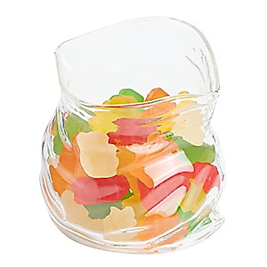 8 Ounce Glass Zipper Bag, 1 Small Glass Bag - Realistic Crinkled Edges, Serve Candy, Popcorn, or Nuts, Clear Glass Bag Bowl, Dishwashable, Flat Base - Restaurantware.