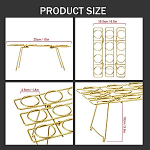 2 Pieces Steel Cupcake Baking Racks Ice Cream Display Racks Cupcake Cone Stands Ice Cream Cone Cupcakes Holders for Home Kitchen Baking Cooking Cupcake Ice Cream Tools Supplies (Gold)