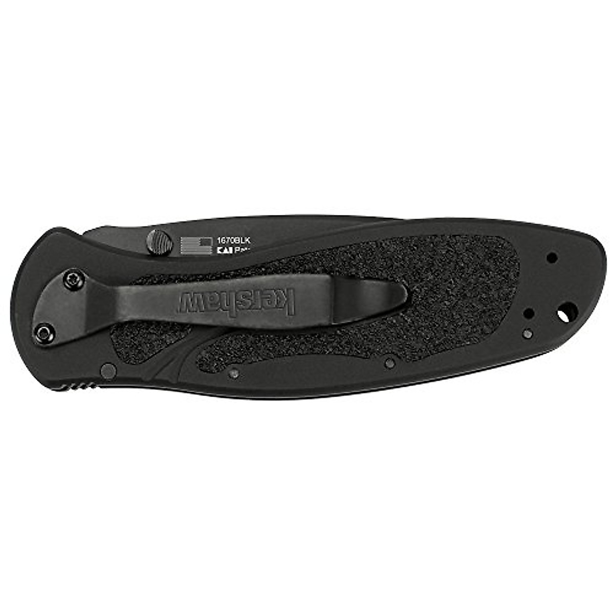 Kershaw Blur Black (1670BLK) Everyday Carry Pocketknife, 3.4 inch Stainless Steel Drop Point Blade, Cerakote Blade Finish, SpeedSafe Opening, Reversible Pocketclip; 3.9 OZ