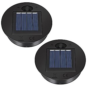 2 Pack Solar Lights Replacement Top - 7 lumens LED Solar Panel Lantern Lid Lights, Lantern ​Light Replacement, Outdoor Solar Replacement Parts, Garden Patio Decor Light up Your Space (2.76in)