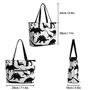 Womens Handbag Dinosaur Leather Tote Bag Top Handle Satchel Bags For Lady