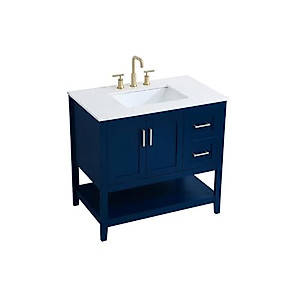 Elegant Kitchen and Bath 36 inch Single Bathroom Vanity Cabinet - Blue