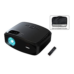 Naxa Electronics NVP-3003C 210″ Home Theater LCD Projector Combo with Remote and Case, HDMI x 2, USB 2.0, MicroSD Support, AV in, 3.5mm Headphone, Black (NVP-3003C)