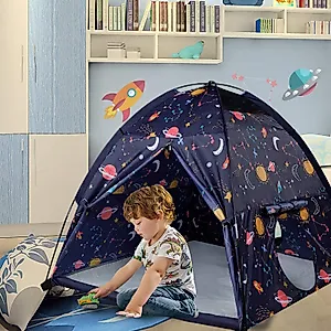 MountRhino Space World Kids Play Tent-60”x60”x47” Kids Pop Up Tent Children Camping Playhouse Indoor Outdoor Play Tents for Boys Girls Large Space Kids Tents with Rainfly Perfect Kid’s Gift