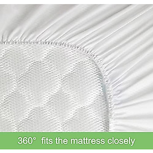 Waterproof Bassinet Mattres Pad Cover Fits 33x20 Baby Delight, Mika Micky, KoolaBaby, Dream On Me, ANGELBLISS and Bedside Sleeper Mattress, 2 Pack, Soft Bamboo Terry Surface, White