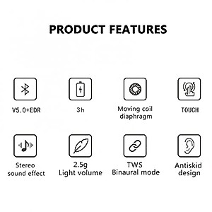 TWIFER Macaron Wireless Single Ear Bluetooth Earbuds Stereo Sound Built Mic in-Ear Waterproof Sports Headphones Mini Bluetooth 5.0 Earphone