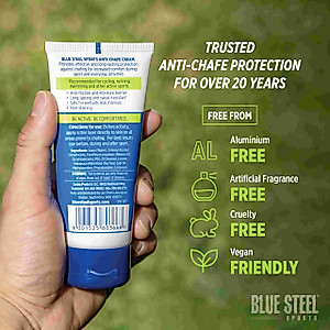 Blue Steel Sports Anti Chafe Cream | Long lasting Chafing Protection | Water & Sweat Resistant | Non Sticky & Non Greasy | Non Staining| Whole Body Protection | Gentle on Sensitive Skin