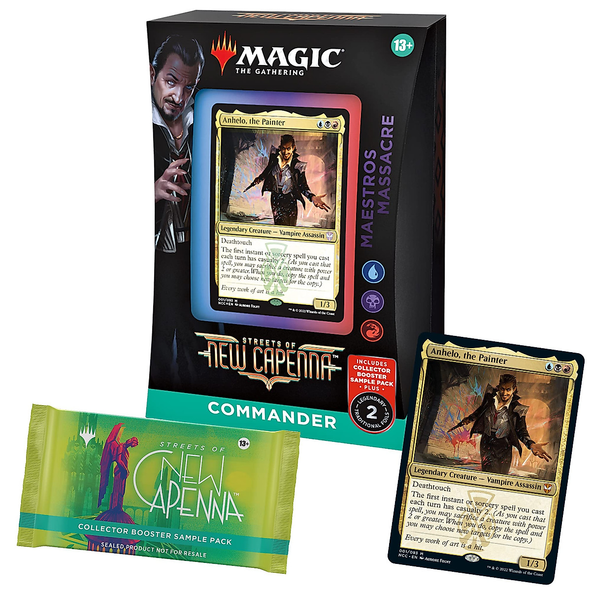 Magic: The Gathering Streets of New Capenna Commander Deck – Maestros Massacre + Collector Booster Sample Pack